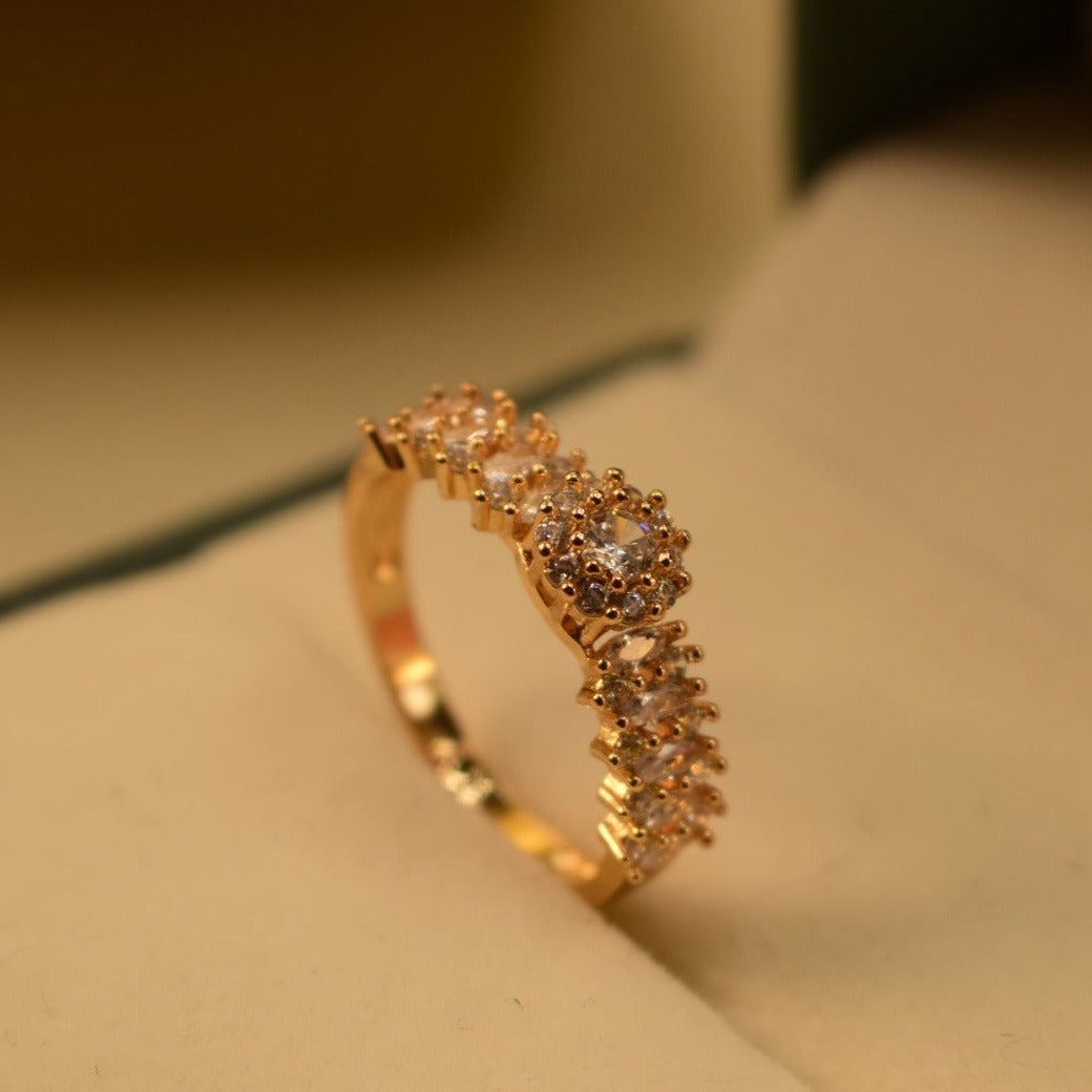 Elegant Design Real Stone Gold Plated Ring for Girls/Women | Meerzah